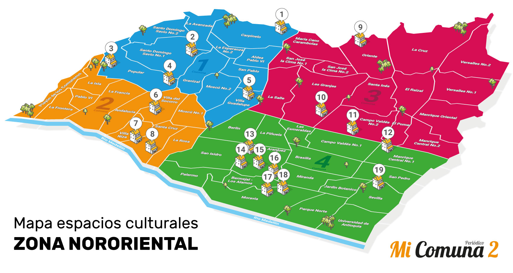 Espacios culturales de la Nororiental - Mi Comuna Dos